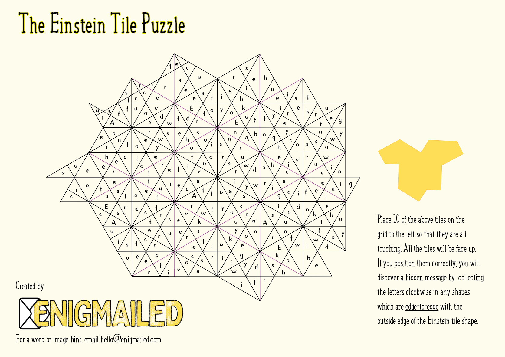 Einstein Tile Puzzle – Enigmailed
